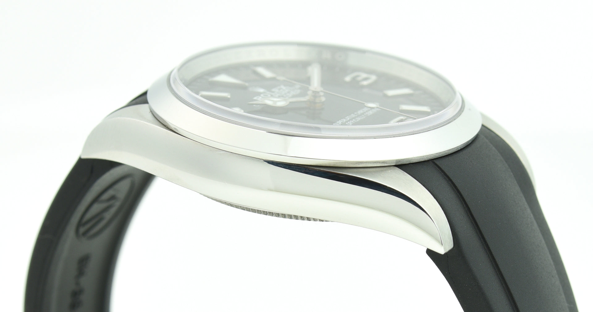 Curved End Rubber Strap for Rolex Explorer I 36mm Deployant (2021-Pres ...