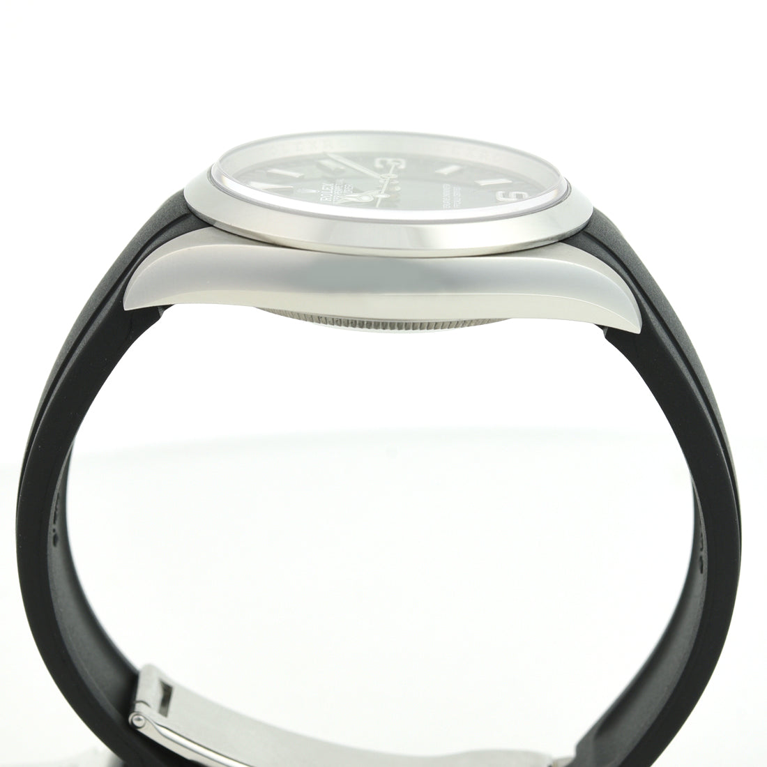 Curved End Rubber Strap for Rolex Explorer I 36mm Deployant (2021-Pres ...