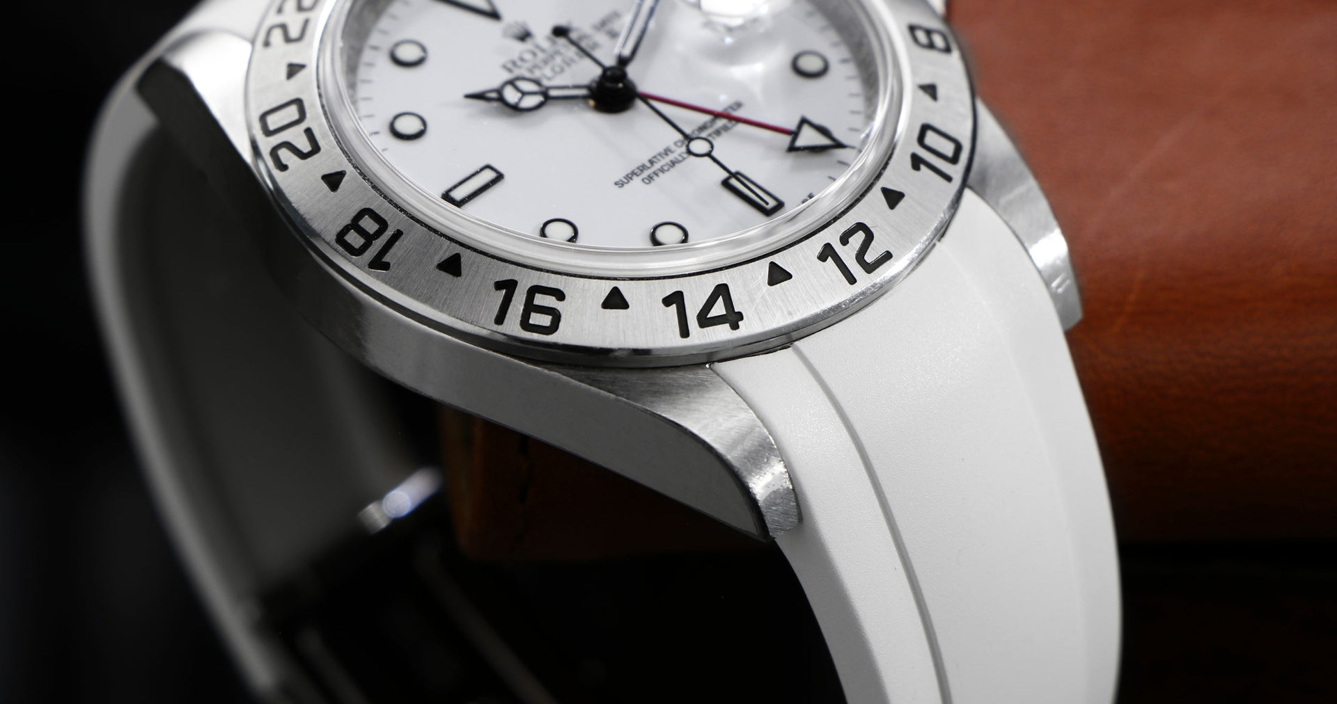 Curved End Rubber Strap for Rolex Explorer II Watch | Everest Bands