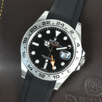 Curved End Rubber Strap for Rolex Explorer II 42mm Deployant | Everest ...