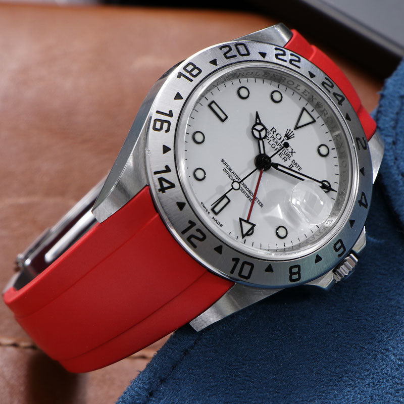 Curved End Rubber Strap for Rolex Explorer II Watch | Everest Bands