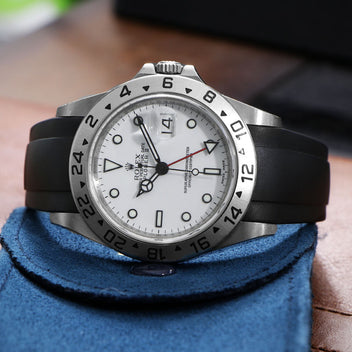 Curved End Rubber Strap for Rolex Explorer II Watch | Everest Bands