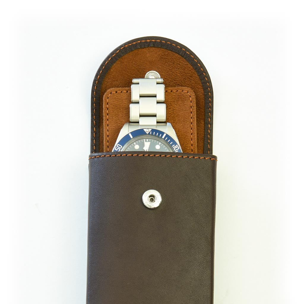 Luxury Calf Leather Watch Pouch | Microfiber Interior | Travel ...